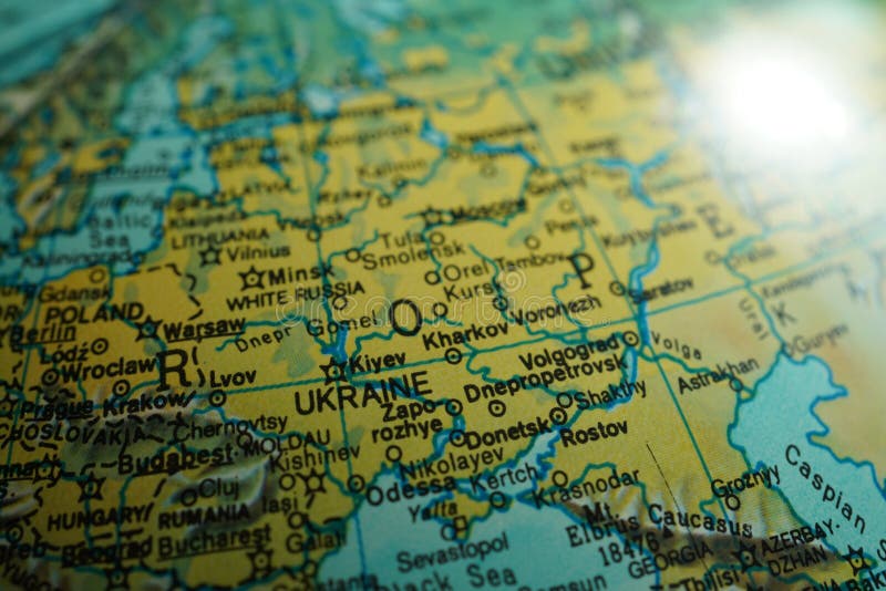 Ukraine on the earth stock photo. Image of clash, potential - 257237194