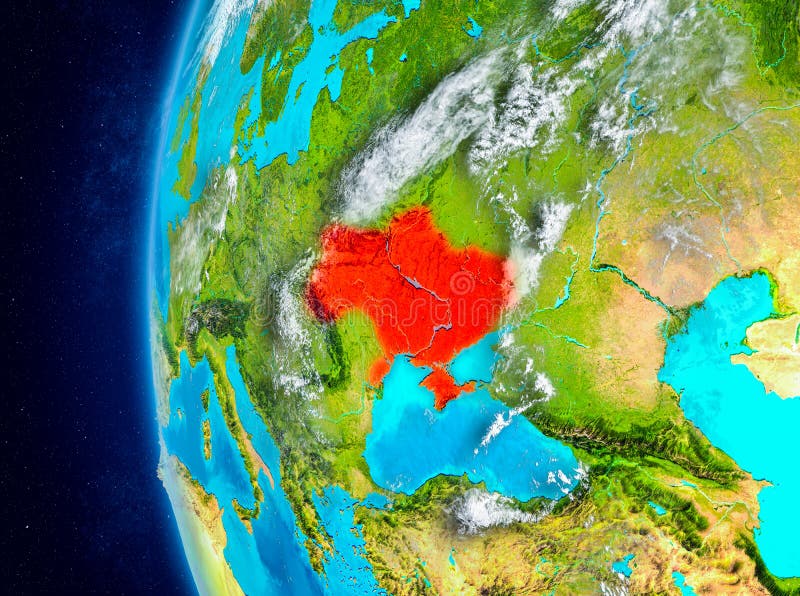 Ukraine on Earth from Space Stock Illustration - Illustration of ...