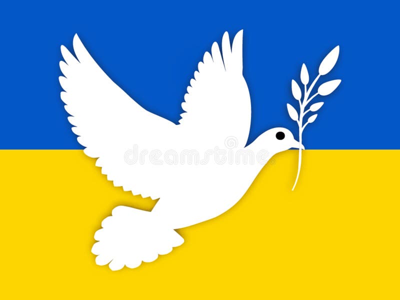 Ukraine Flag with Dove of Peace Stock Vector - Illustration of pigeon ...