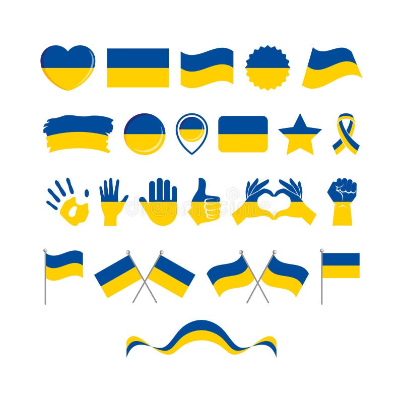 Flag of Ukraine Icon Set Vector Isolated on a White Background Stock ...