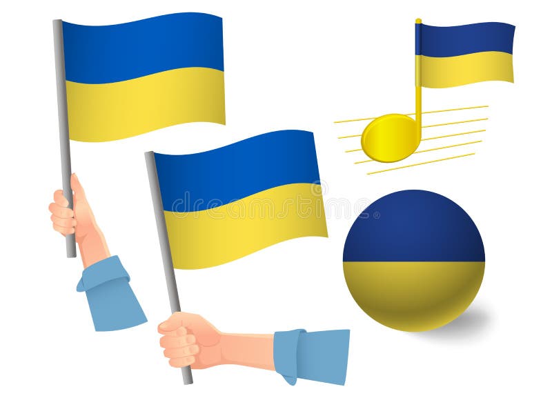 Ukraine flag icon set stock illustration. Illustration of symbol ...