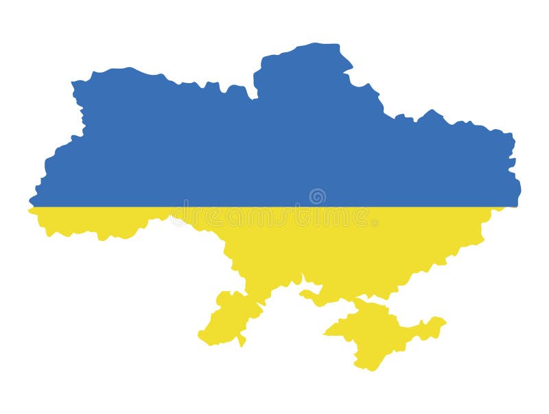 Ukraine flag in map stock vector. Illustration of flag - 243219413