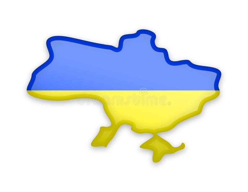 Ukraine Flag Country Contour Vector Icon Stock Illustration