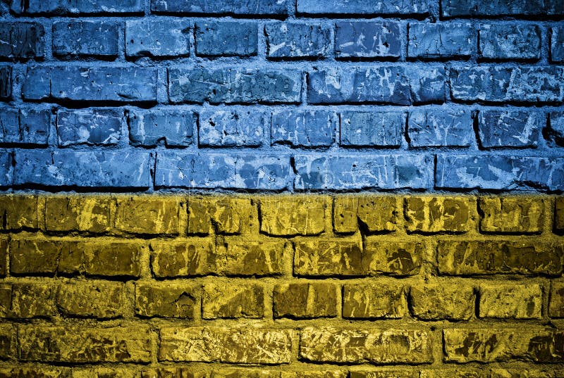 Ukraine Flag Painted on Old Brick Wall Texture Stock Illustration ...