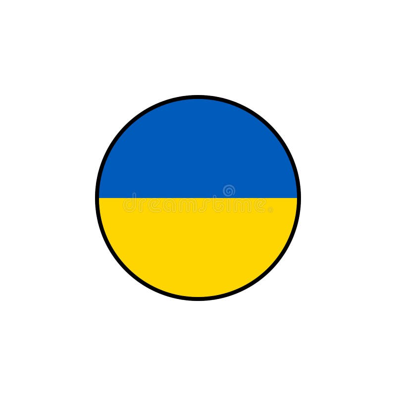 Ukraine Flag Round Design Vector Stock Vector - Illustration of label ...