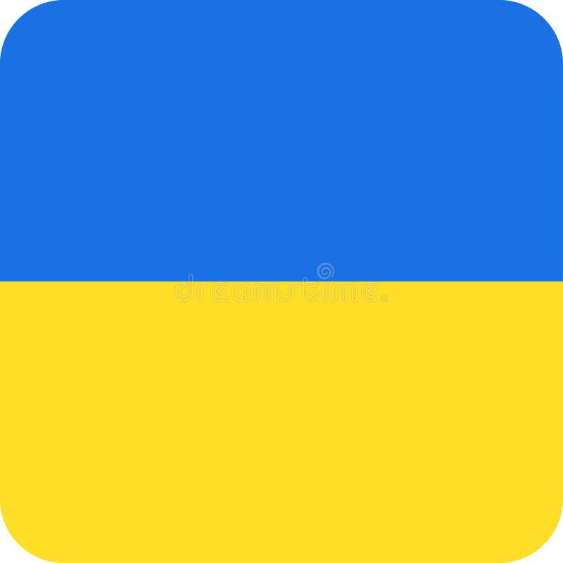 Ukraine Flag Vector Square Flat Icon Stock Illustration - Illustration ...