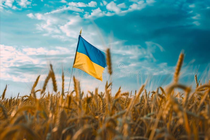 Ukraine Flag in the Wheat Field Stock Photo - Image of blue, field ...