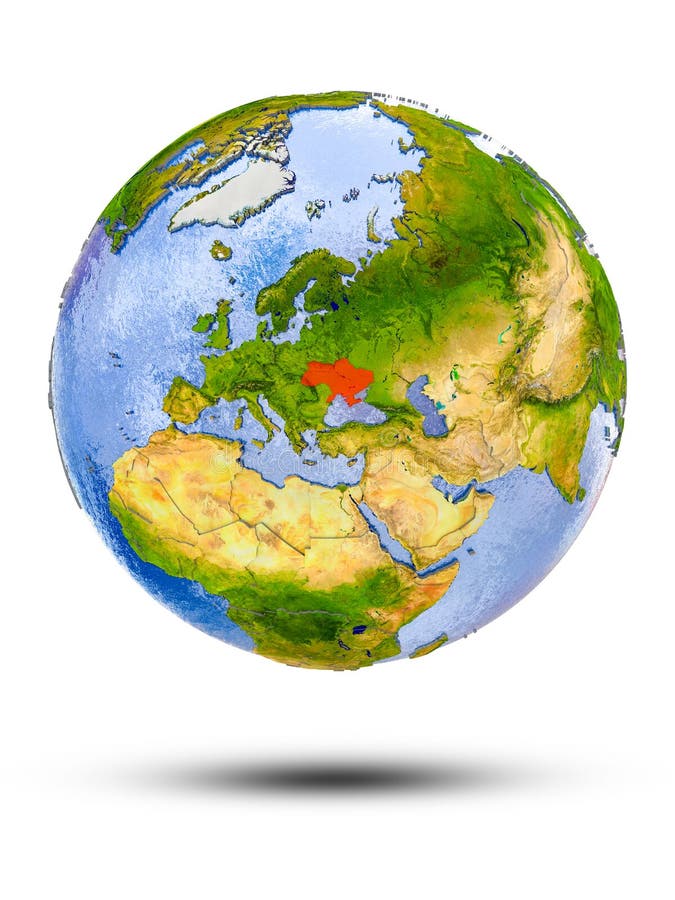 Ukraine on globe stock illustration. Illustration of symbol - 84453065
