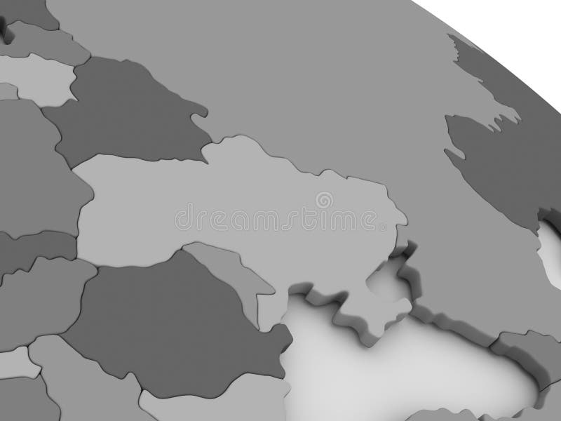 Ukraine on grey 3D map stock illustration. Illustration of european ...