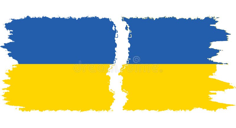 Ukraine and Ukraine Grunge Flags Connection Vector Stock Vector ...