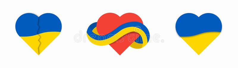 Ukraine Heart. Ukrainian Heart Symbol Collection Stock Illustration ...