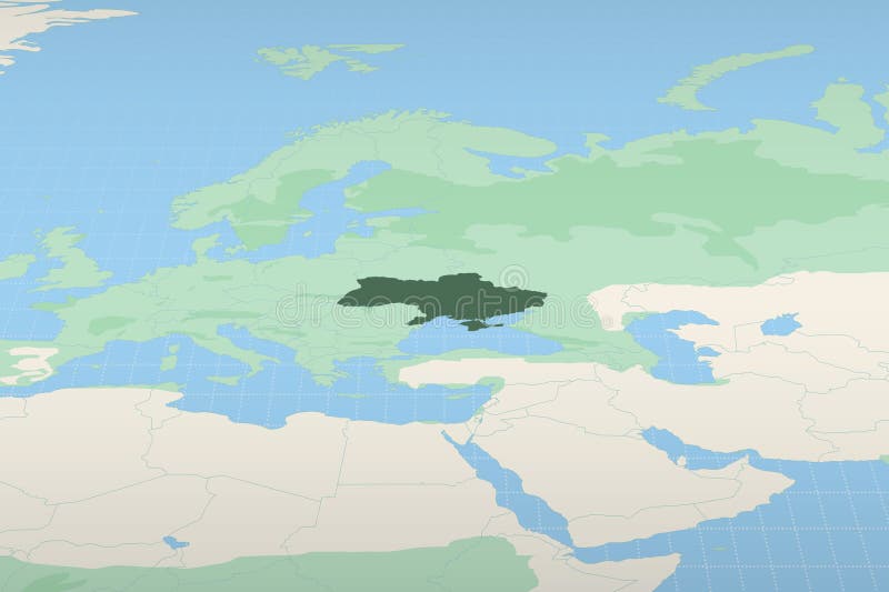 Ukraine Highlighted on a Detailed Map, Geographic Location of Ukraine ...