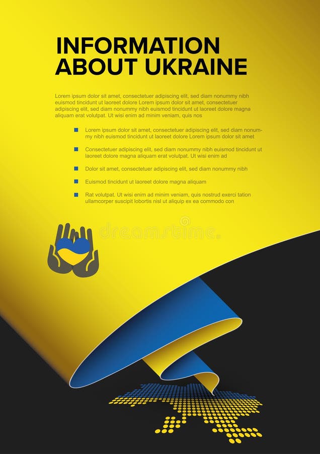 Ukraine Information Dark A4 Vertical Flyer Poster Template Stock Vector ...