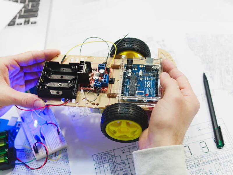 Robotics Creation With Arduino Uno Microcontroller Editorial Photo Image Of Memory Ultrasonic