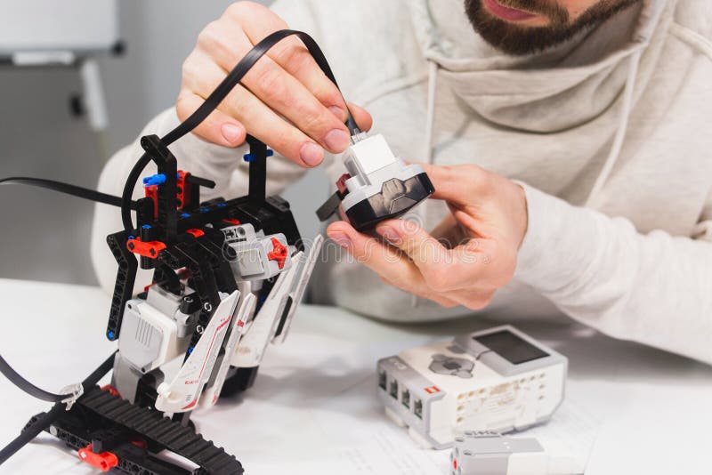 Robotics Creation With Arduino Uno Microcontroller Editorial Stock Image Image Of Processor