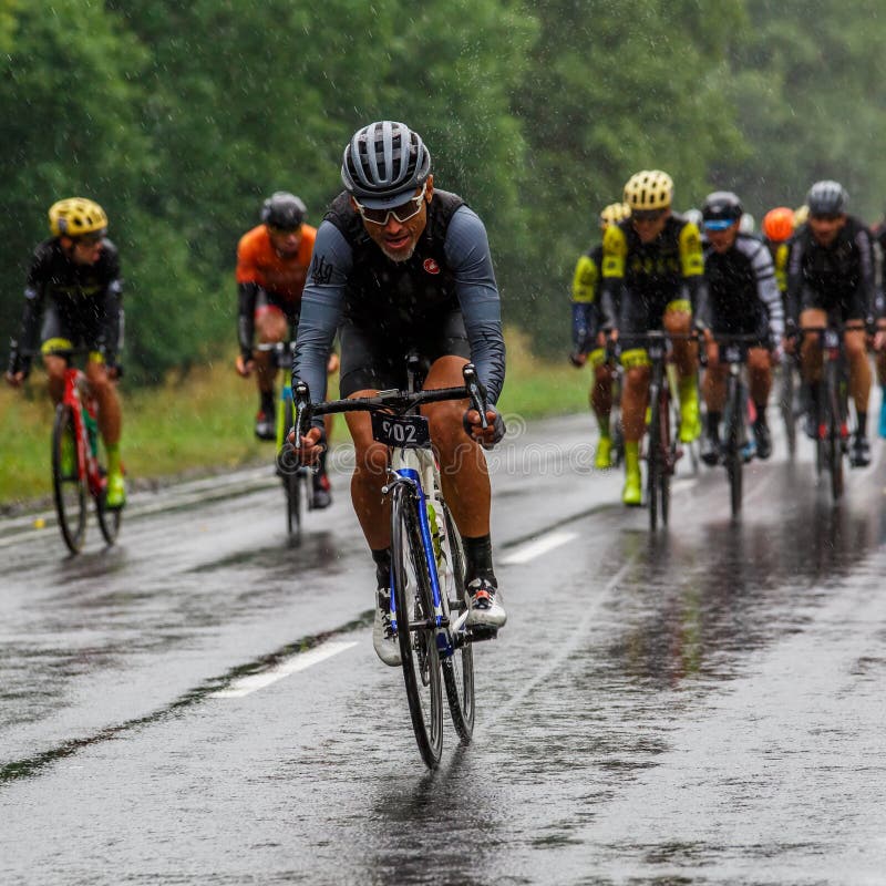Ukraine. Khmelnitsky. August 29, 2021.Group of Professional Cyclists ...