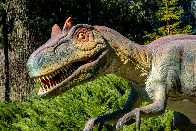 Ukraine, Khmelnitsky, October 2021. the Head of a Megaraptor with Sharp ...