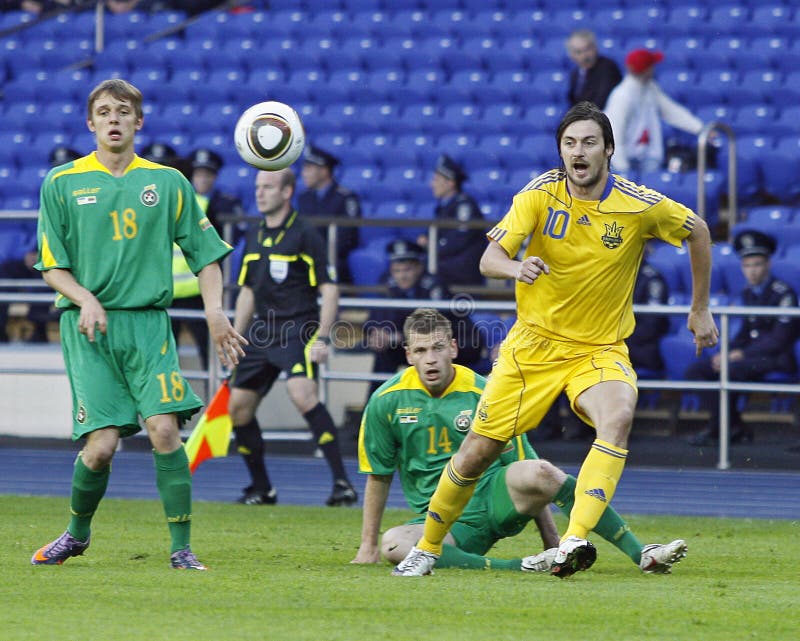 Ukraine - Lithuania Football Match Editorial Stock Image - Image of ...
