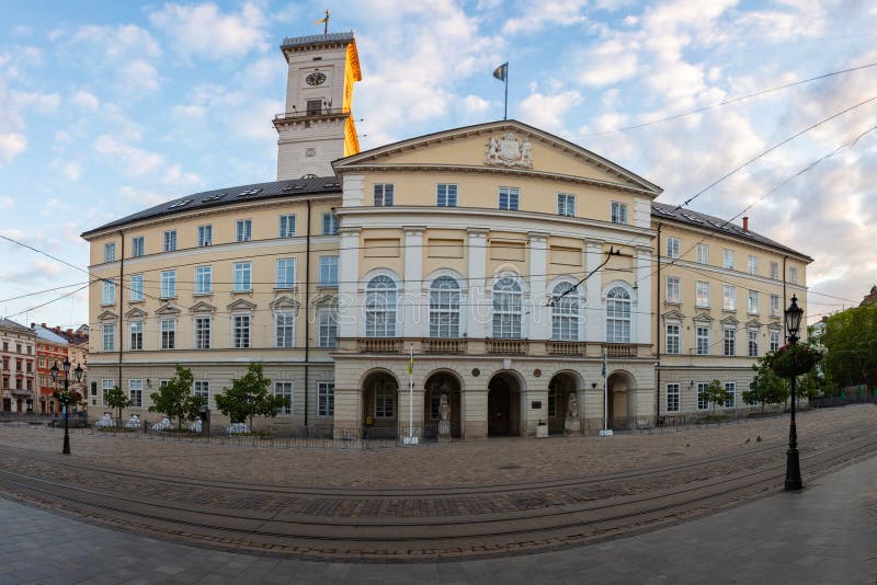 Ukraine - Lviv city hall editorial stock photo. Image of attraction ...