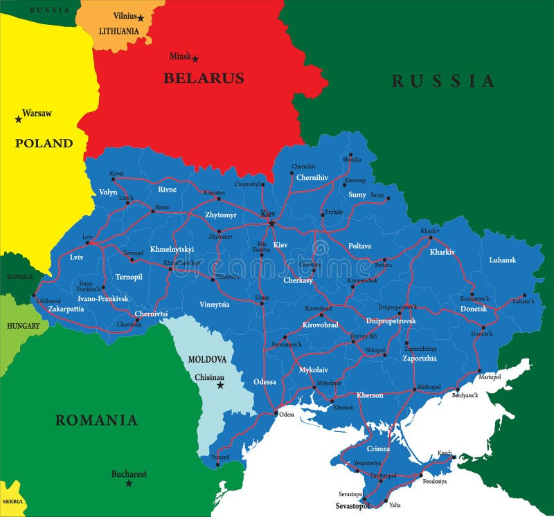 Political map of Israel stock vector. Illustration of contour - 24975728