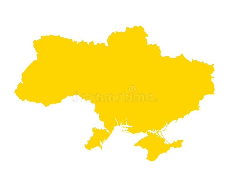 Ukraine Emblem Map Yellow National Europe Icon Symbol Stock Vector ...