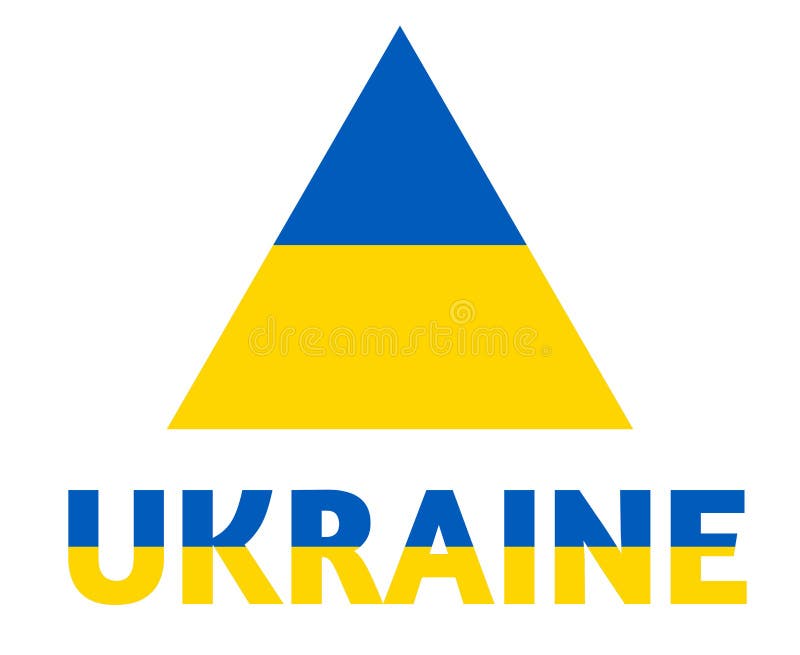 Ukraine Flag Emblem Symbol Triangle Shape with Name Stock Vector ...
