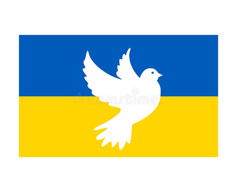 Ukraine Flag Dove of Peace Emblem Symbol National Europe Stock Vector ...