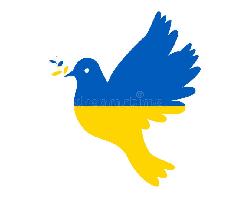 Ukraine Flag Dove of Peace Symbol Emblem Abstract Stock Illustration ...