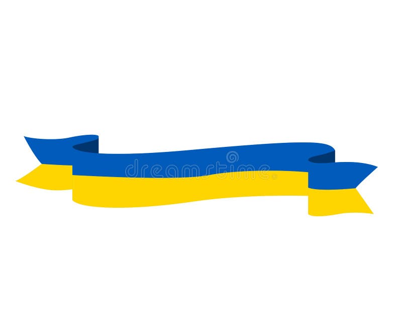 Ukraine Ribbon Flag Emblem National Europe Design Stock Illustration ...