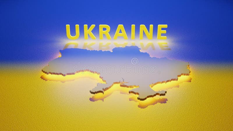 Ukraine Map 3D Render Animation. Slowly Spinning Around. Seamless Loop ...