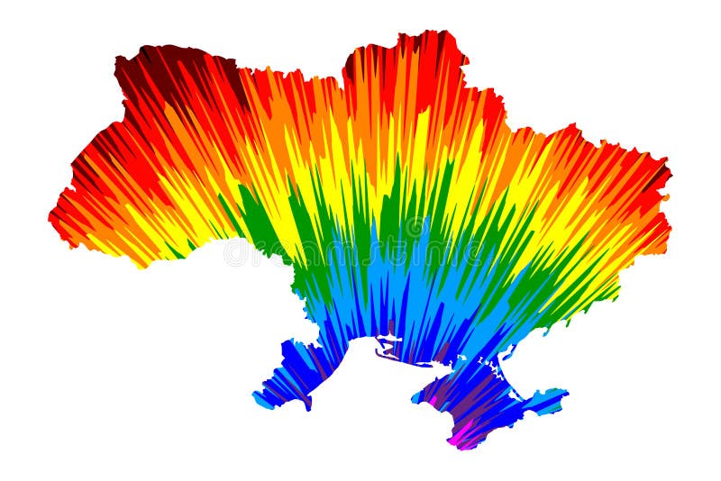 Ukraine - Map is Designed Rainbow Abstract Colorful Pattern Stock ...