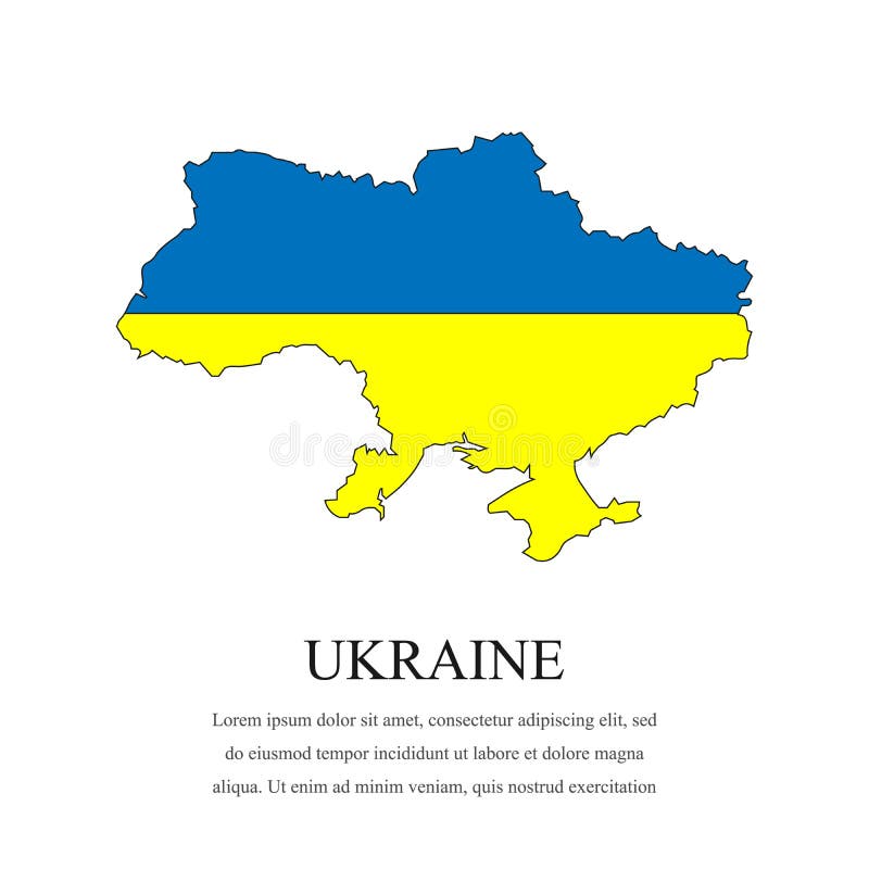 Ukraine Map and Flag. Map of Ukraine with Countries Borders Stock ...