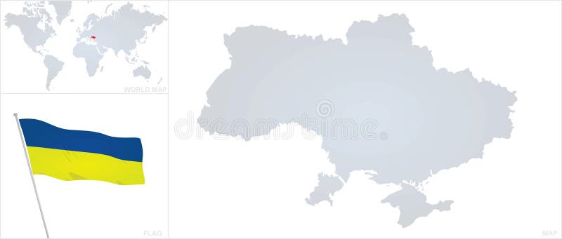Ukraine map and flag stock vector. Illustration of abstract - 254378913