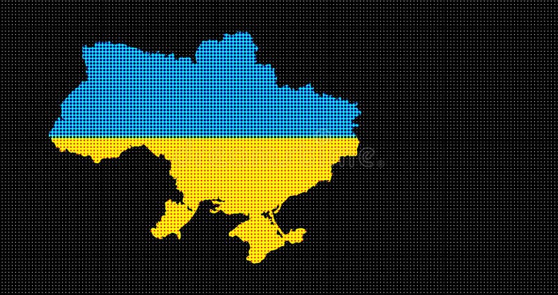 Ukraine Map Filled with Flag Colors. Ukraine Mapthe Halftone Effect ...
