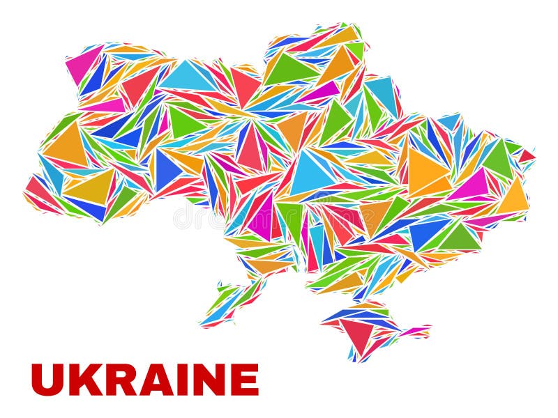 Ukraine Map - Mosaic of Color Triangles Stock Vector - Illustration of ...