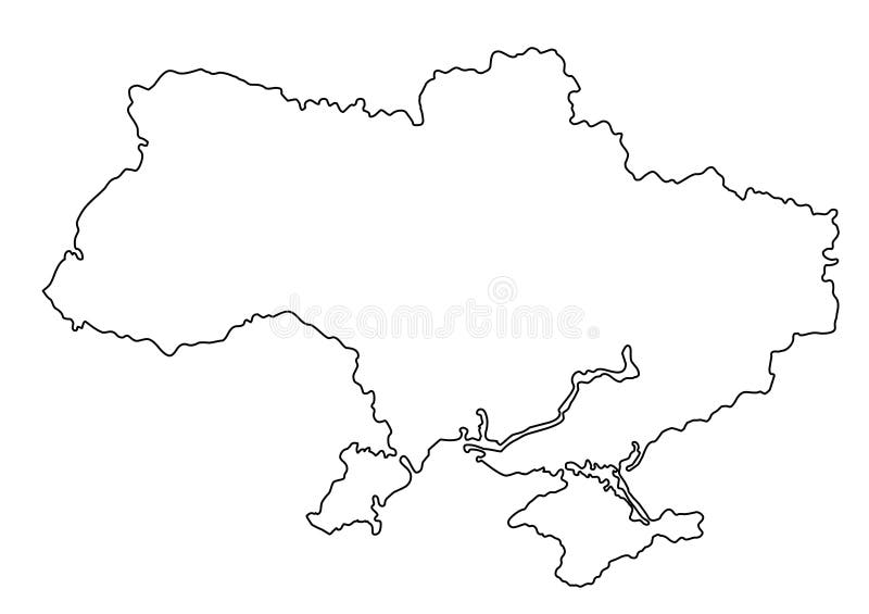 Ukraine Map Outline Vector Illustration Stock Vector - Illustration of ...