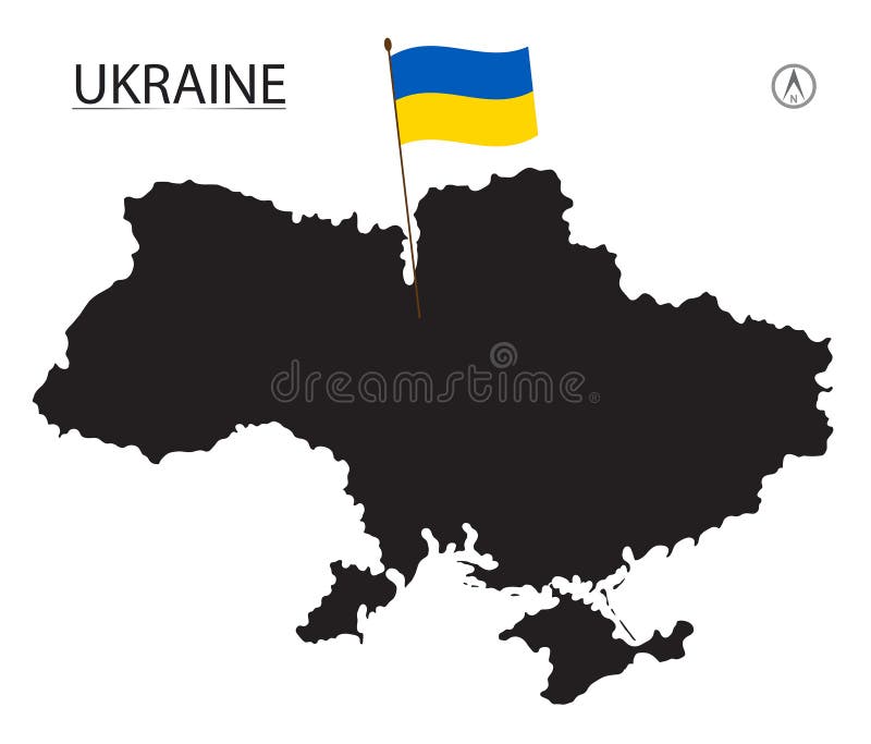 Ukraine Map. Silhouette Map of Ukraine Editable Vector Illustration ...