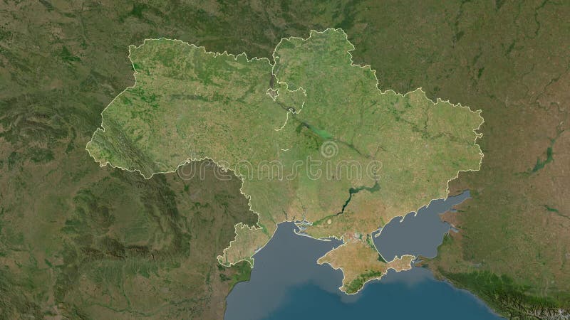 Ukraine Map - Solid. Regions. Satellite. Labels Stock Video - Video of ...