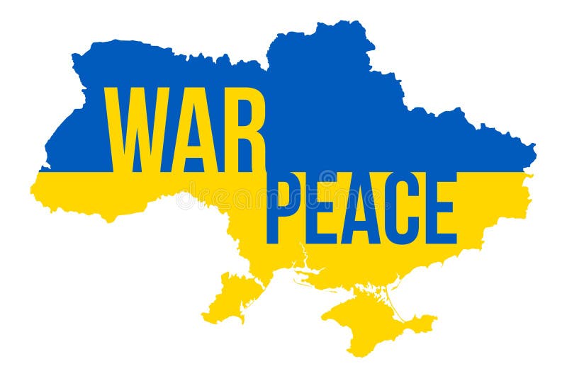 Ukraine Map with War Peace Typography. Russian Invasion in Ukraine ...