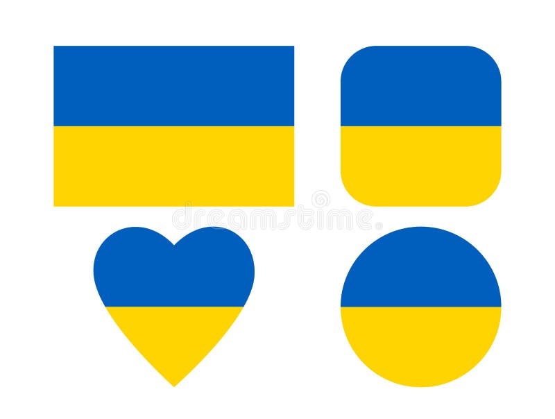 Ukraine National Flag in Different Forms, for Banner and Web Design ...