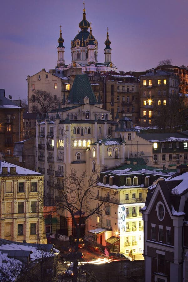 Ukraine: Old Buildings in Kiev Stock Photo - Image of sunset, descent ...