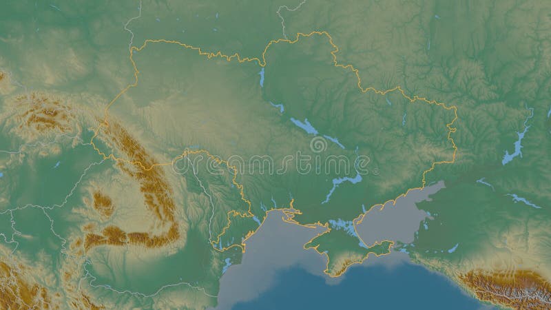 Relief Map of Ukraine stock vector. Illustration of illustrations ...