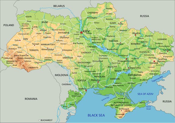 Ukraine Map Physical Stock Illustrations – 1,395 Ukraine Map Physical ...