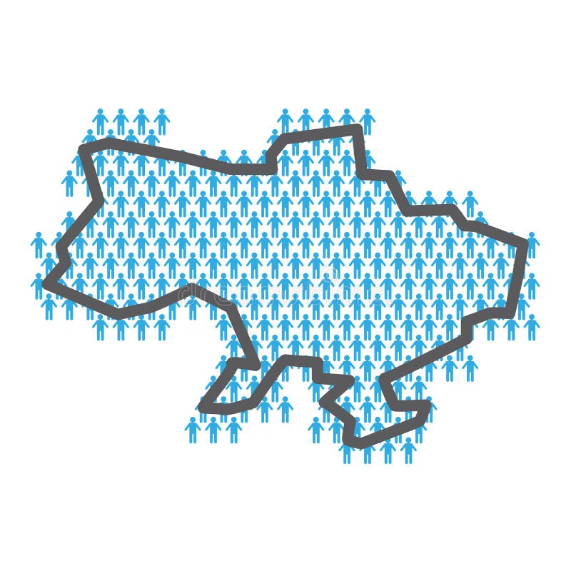Ukraine Population Map. Country Outline Made from People Figures Stock ...