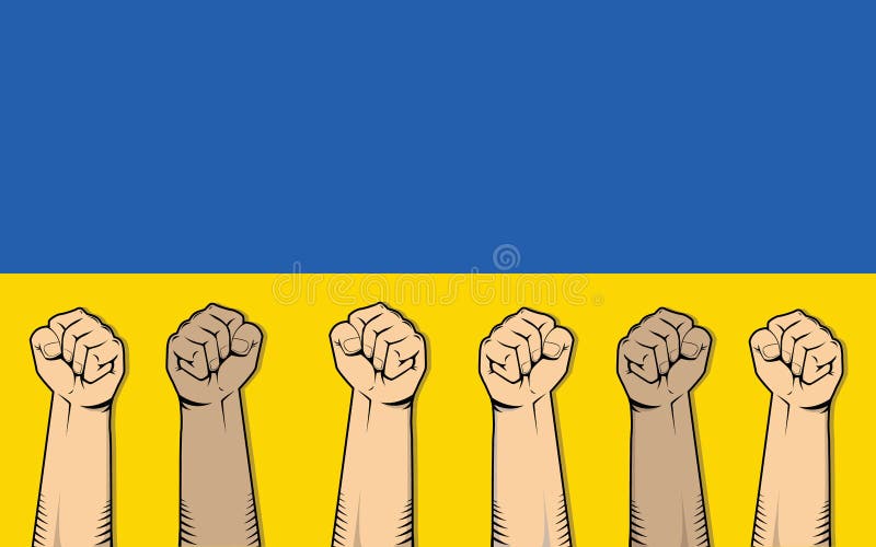 Ukraine Protest Illustration with Single Hand Strong Fist Stock Vector ...
