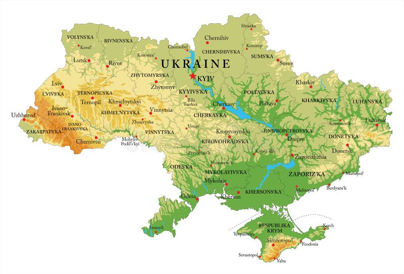 Ukraine Big Cities Map
