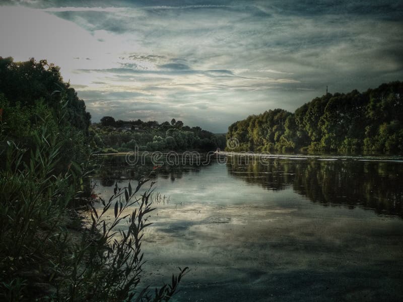 Ukraine, River Desna, Sort of Village Bridges Stock Photo - Image of ...