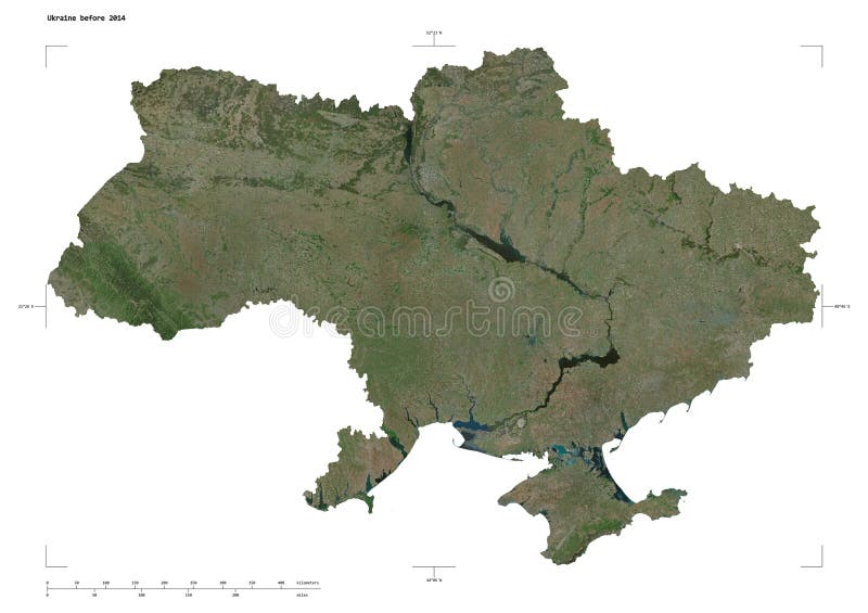 Ukraine before 2014 Shape on White. High-res Satellite Stock ...