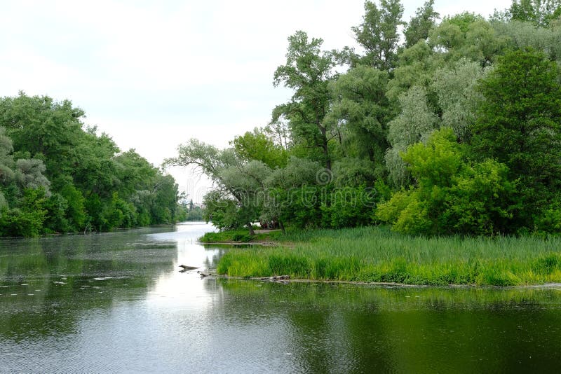 Ukraine, Sumy Panoramic View on the River and Forest Stock Photo ...