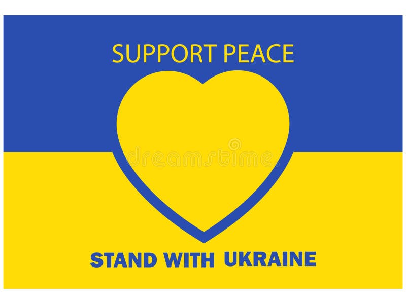 Ukraine Support Concept, Heart in Blue and Yellow Colors, Peace for ...